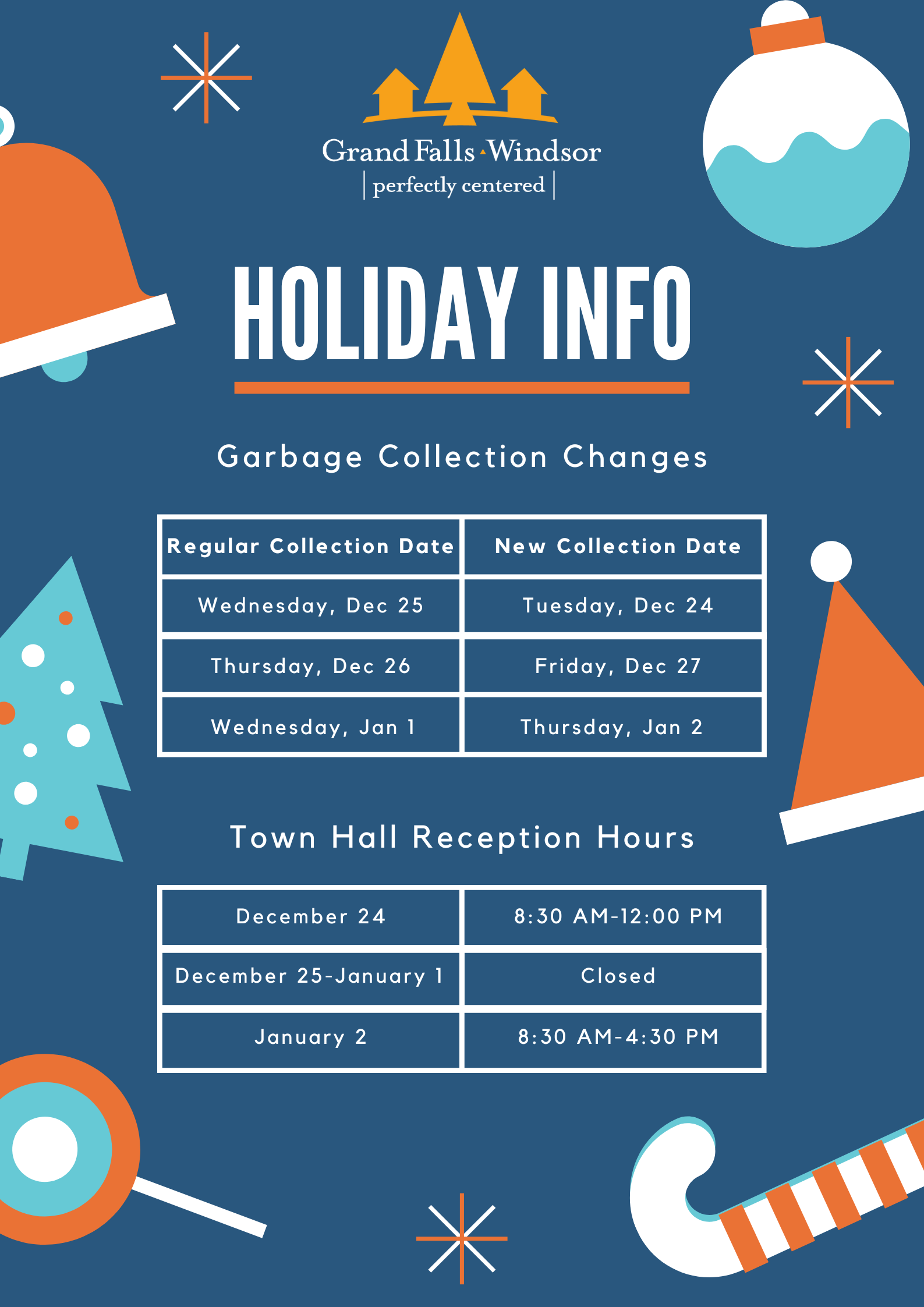 Holiday Schedule Changes 2024 - Grand Falls-Windsor